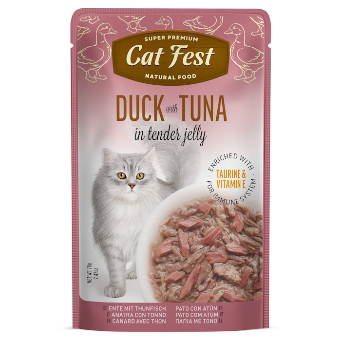 DUCK with TUNA in tender jelly 70G | Pet Show Store